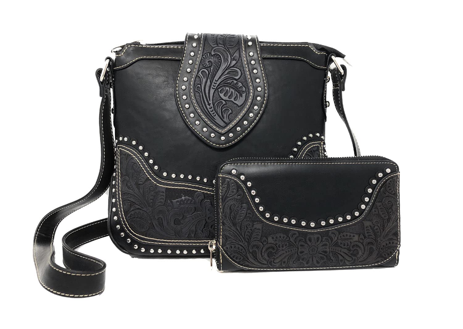 Montana West Women American Pride Flag Handbag Women Collection Concealed Carry Crossbody Handbag Leather Purse with Holster Red