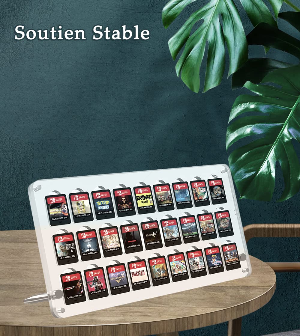 EEkiiqi Desktop Game Card Collection Display 27 Slots Game Card Case for Nintendo Switch Game Card/Switch Game Cartridge/Game Storage Box (27-Slot)