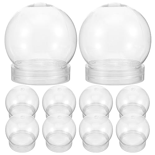 Plastic Snow Globe 20 pcs DIY Snow Globe Water Globe Clear Snow Globe with Screw Off Caps for DIY Craft Christmas Home Decoration Snow Globe Kit