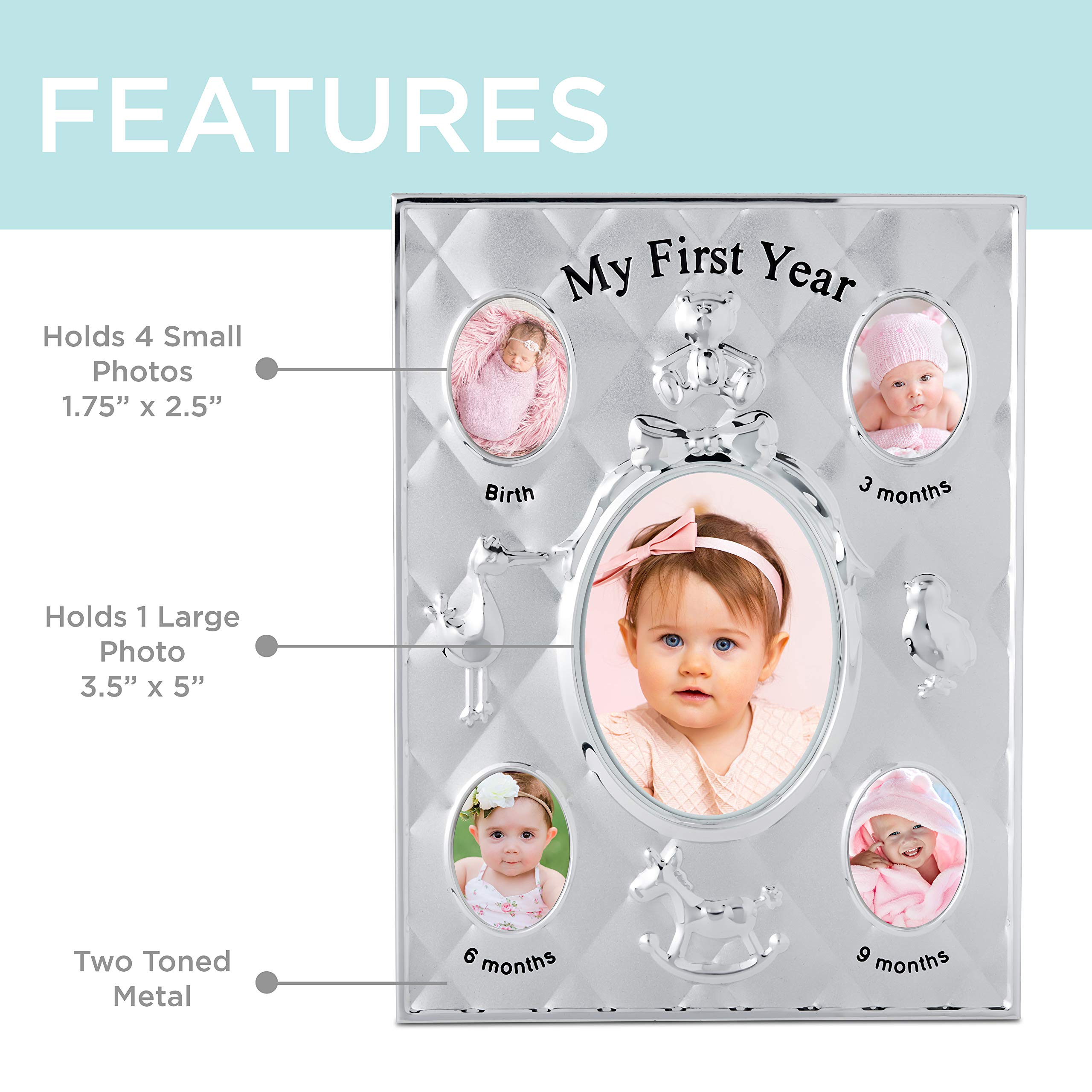 Briarwood My First Year Baby Photo Frame in Silver-Tone
