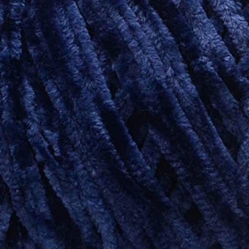 Navy Blue Solid Color Hand Woven Thick Crochet Thread Chenille Velvet Yarn Soft Wrapping for Craft Scarves Sports Blankets 100g
