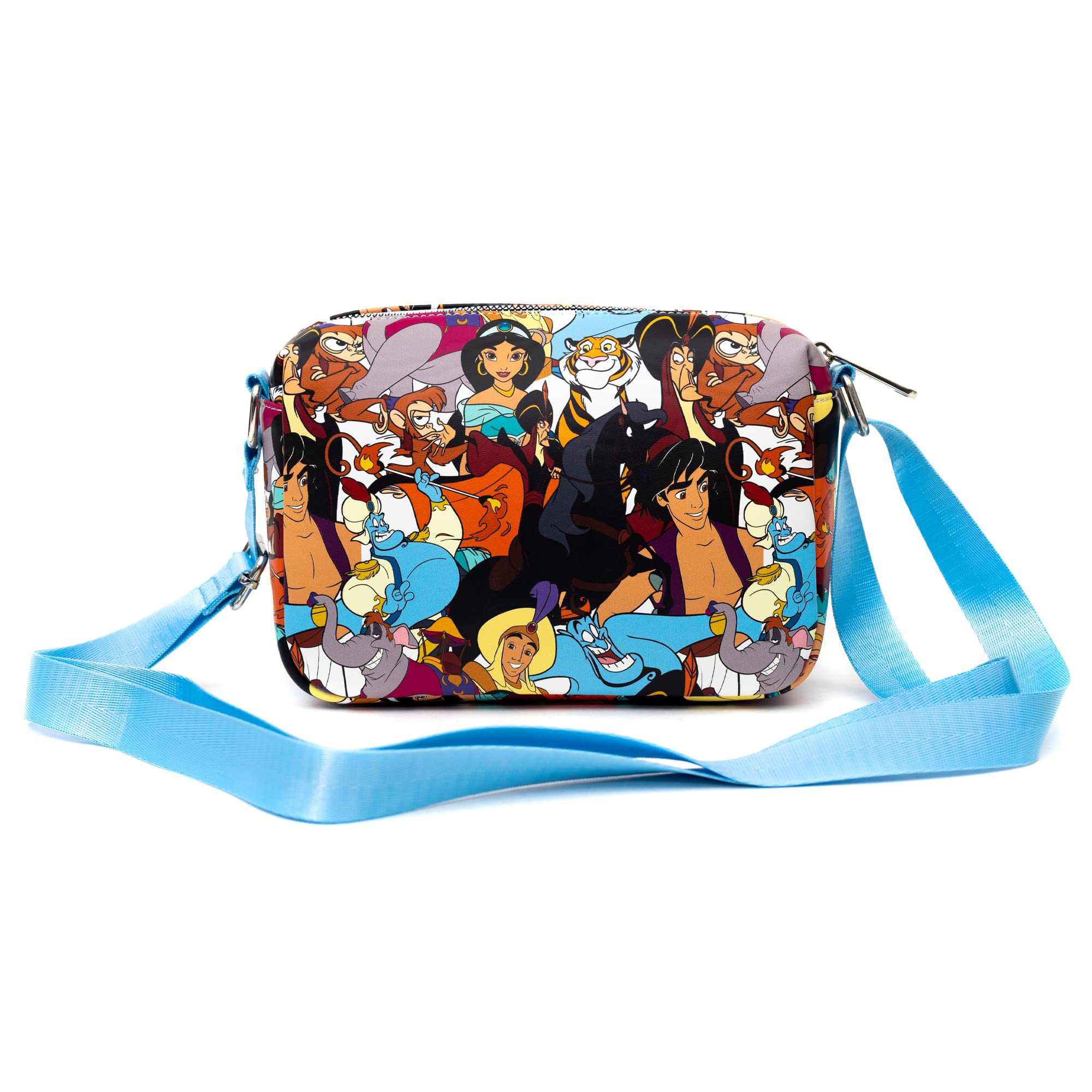 Disney Bag, Cross Body, Rectangle, Aladdin Character Poses Stacked Collage, Vegan Leather