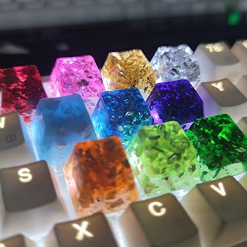 Gaming Keycaps Hand Made Resin Artisan Personality Key Cap Gaming Mechanical Keyboard DIY 1pcs (Orange,Space)