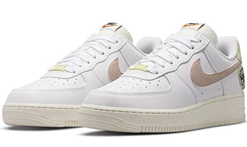 Nike Women's AIR Force 1 '07 Next Nature Shoes, White/Boarder Blue/Citron Tint/Pink Oxford, 8