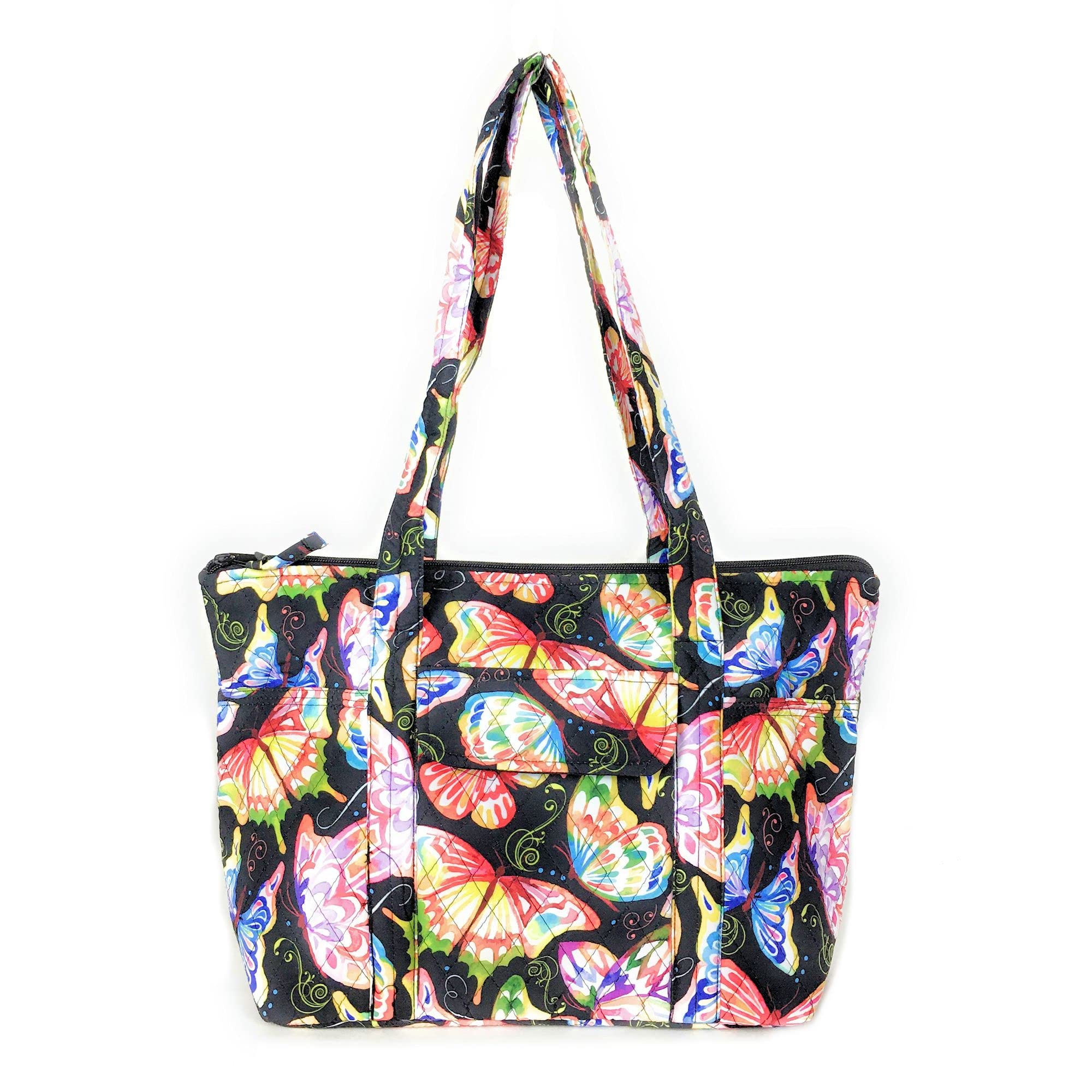 EGFAS Quilted Handbag Purse Shoulder Bag Pocketbook (Small Multi Paisley)