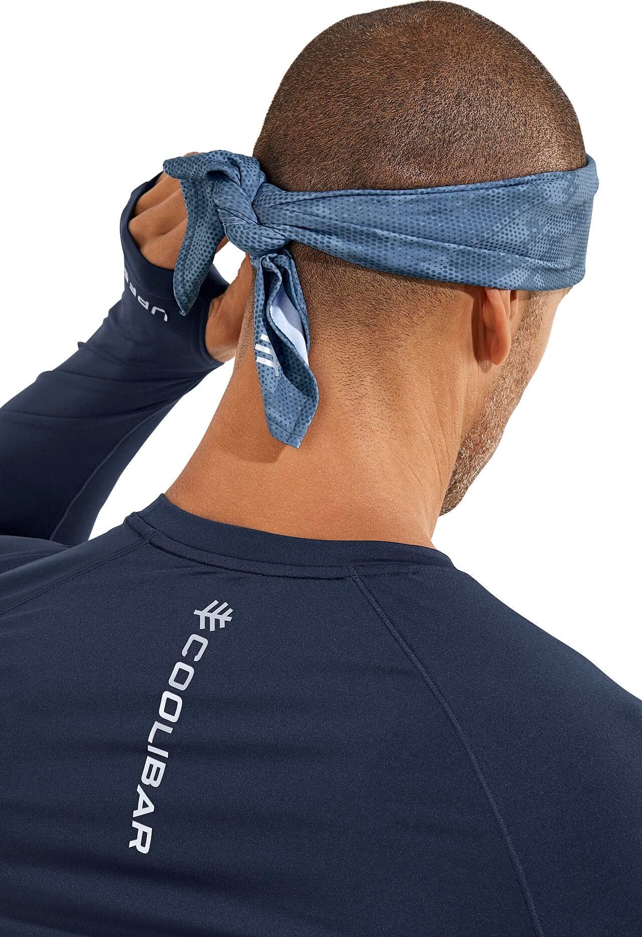 Coolibar UPF 50+ Virasana Performance Sun Bandana - Sun Protective (One Size- Blue Digital Camo)