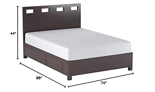 Modus Furniture Solid Wood 2-Side Storage Bed, California King, Riva - Espresso