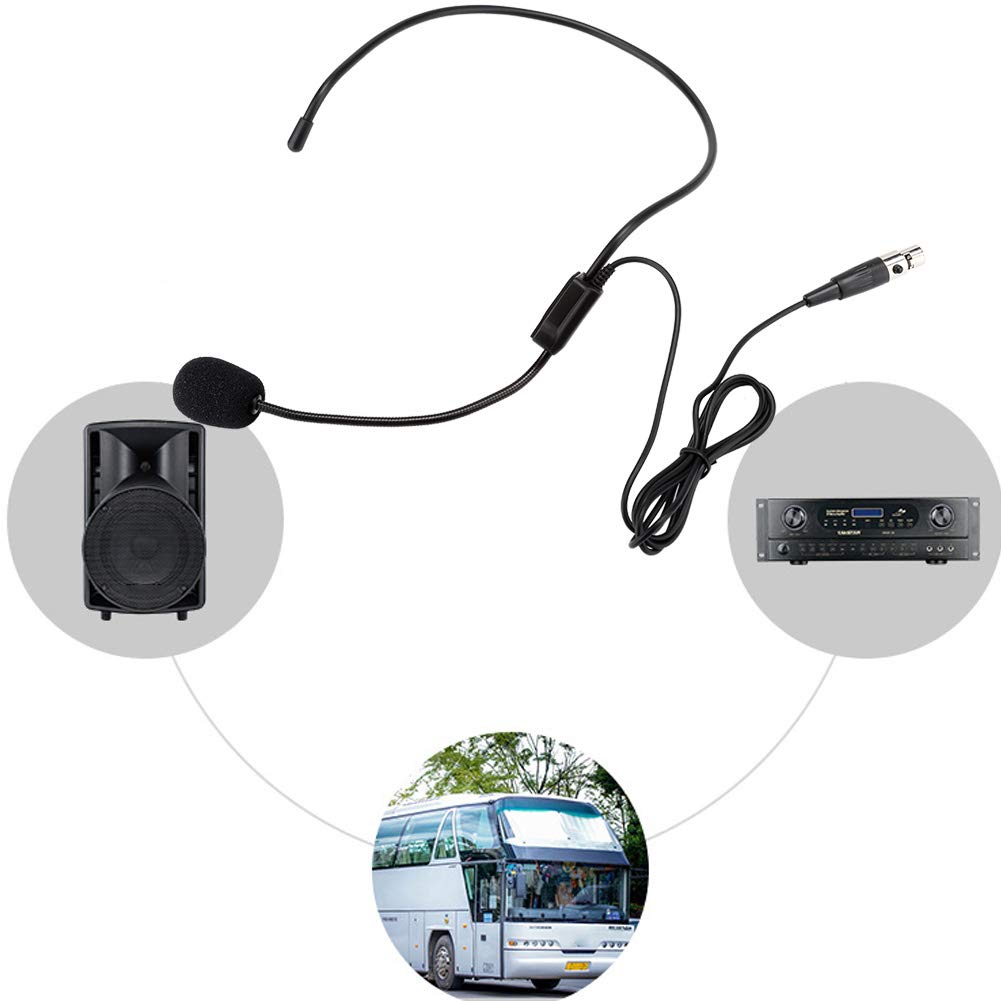 Mini Mic,Mini XLR 3 Pins TA3F Plug Head-Wear Mic,Professional Wireless Headset Microphone,for Waist Mounted Wireless Transmitter