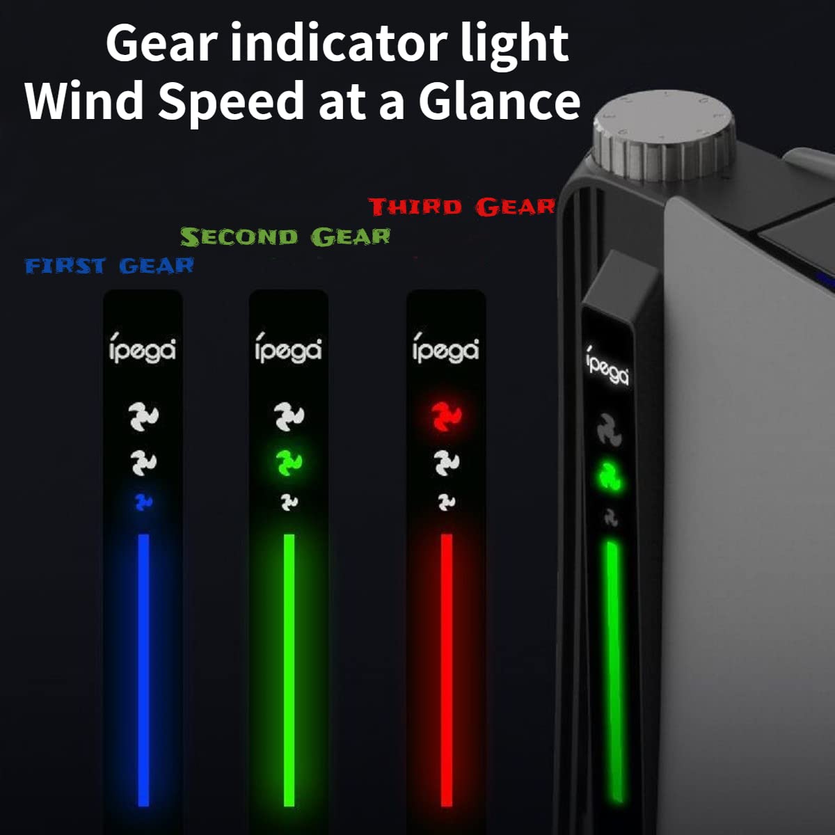 Cooling Fan for PS5 with LED Indicator & Extra USB Port, Three-Speed Adjustment PS5 Cooler, Low Noise/Fast Heat Dissipation, Strong Wind Speed Centrifugal Fan for PS5 Disc & Digital Edition Consoles