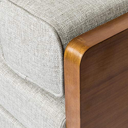 Christopher Knight Home Keairns Chaise Lounge, Fabric, Beige + Dark Walnut with Golden
