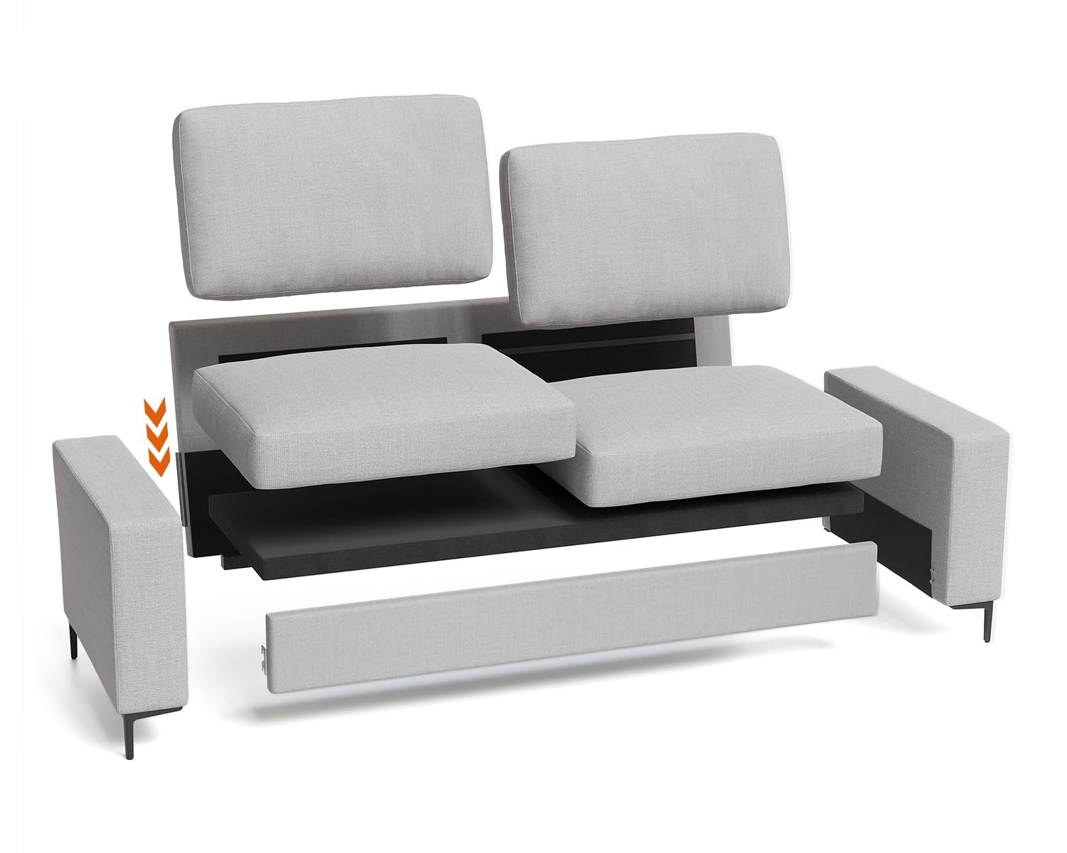 GarveeHome 83 Inch Sofa, Comfy Couch, Modern Sofa, 3 Seater Sofa with Deep Seat, Lounge Cozy Sofa for Living Room Apartment Small Space, Linen Sofa (Light Gray