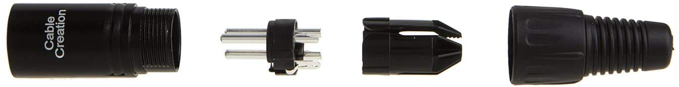 CableCreation [5-Pair XLR 3 Pin Male/Female Audio Mic Microphone Connector, Black Housing