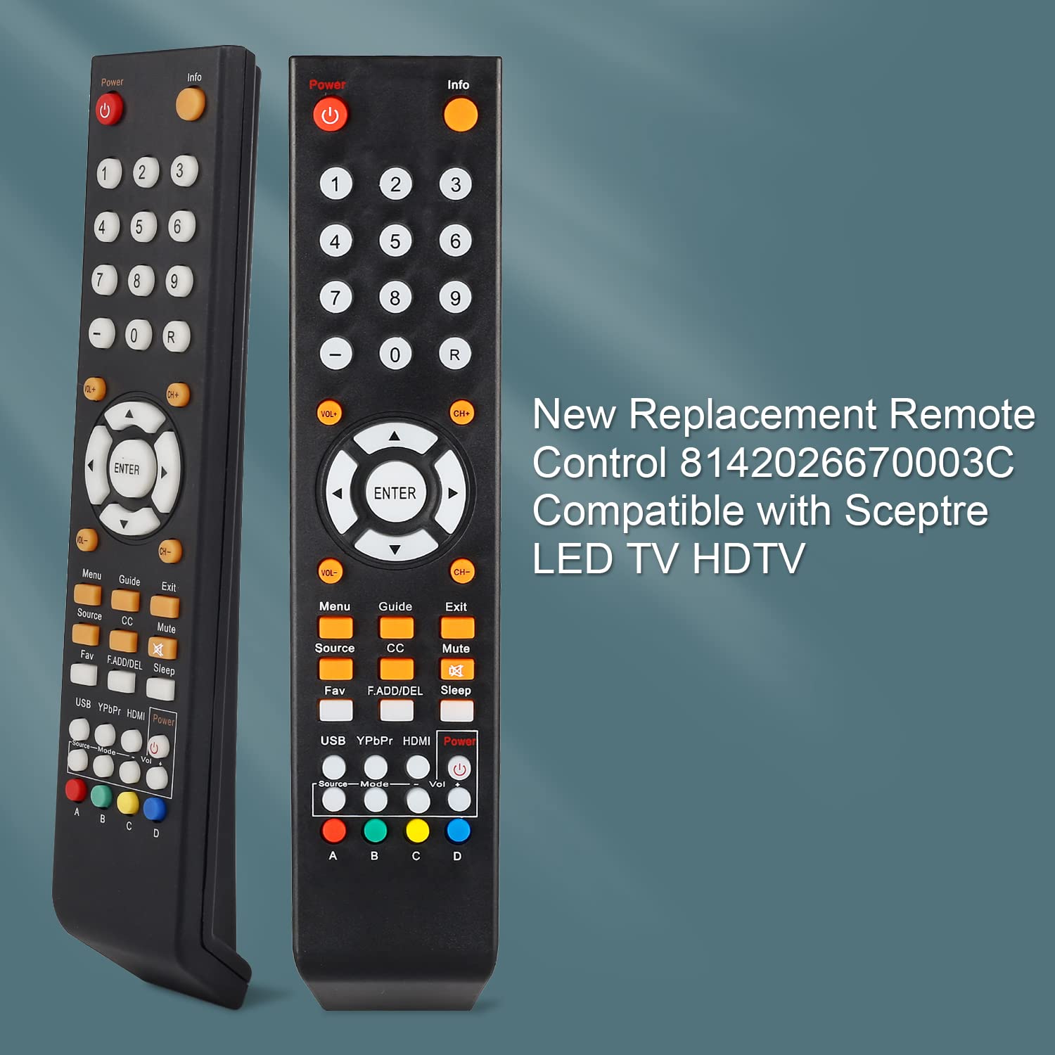 Universal Replace Remote Control 8142026670003C Fit for All Most Sceptre TV LED HDTV LCD Remote