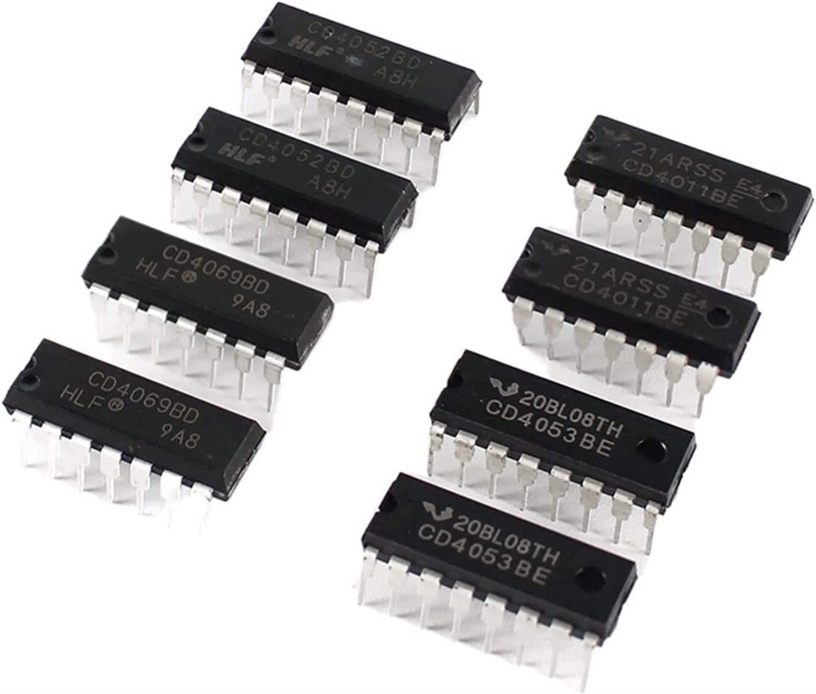 gande IC Kits 40PCs/Lot Integrated Circuit Logic IC Kit CD4011 CD4069 CD4052 CD4053 DIP Electronic Component with chipset (Color : Cd4011-10pcs)