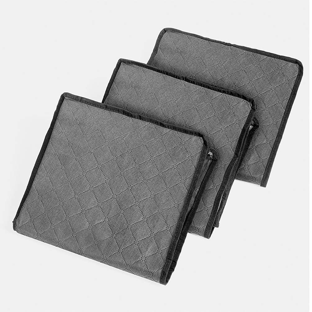 TOXOT Foldable Clothes Organizer 3 Pack Storage Bags with Clear Window for Clothes, Blankets, Closets, Bedrooms