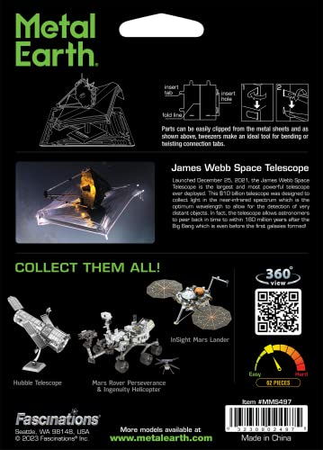 Metal Earth James Webb Space Telescope 3D Metal Model Kit Fascinations