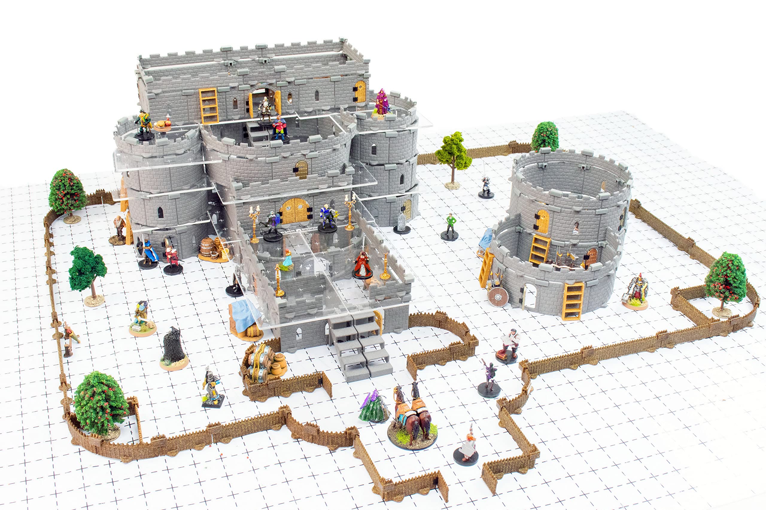 Regent Castle Set - Mini Dungeon Castle Terrain for RPGs, Dungeons & Dragons (DND), Pathfinder, War Gaming, and More! by DCD (316+pcs, 14sqft, 48areas)
