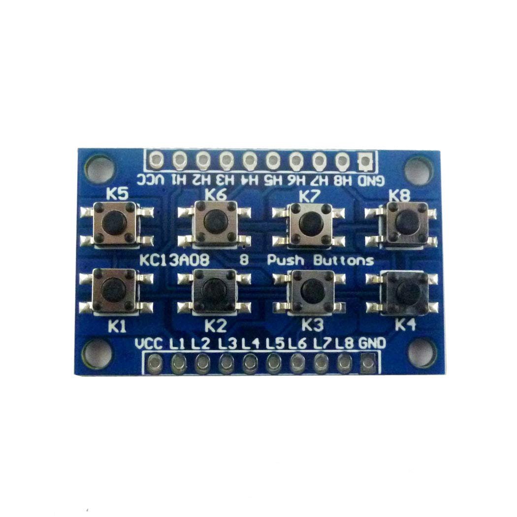 eletechsup 8-Button Low Level Push Buttons Module 8 Keyboard Keypad for Arduiuo Due Breadboard Leonardo Zero TRE Micro Banana pi STM32 no pin (1)