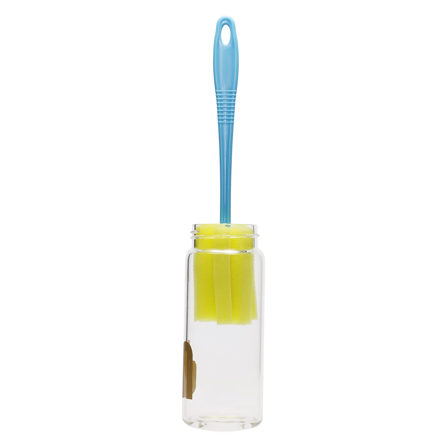 Mini Skater 6Pcs Sponge Cleaning Brush Long Plastic Handle Feeding Bottle Milk Bottle Cleaner Cup Cleaning Brush for Glass Winebottle Coffee Tea Glasses Pot Water Bottle,Random Color