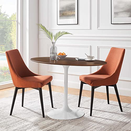 Modway Lippa 48" Mid-Century Modern Dining Table with Oval Top in Walnut
