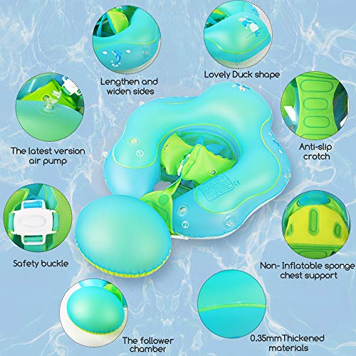 Relaxing Baby - Swimming Ring with Adjustable Seat Pocket,Removable Floating Ball,New Upgrade Baby Swim Ring with Canopy for Ages 6-36 Months