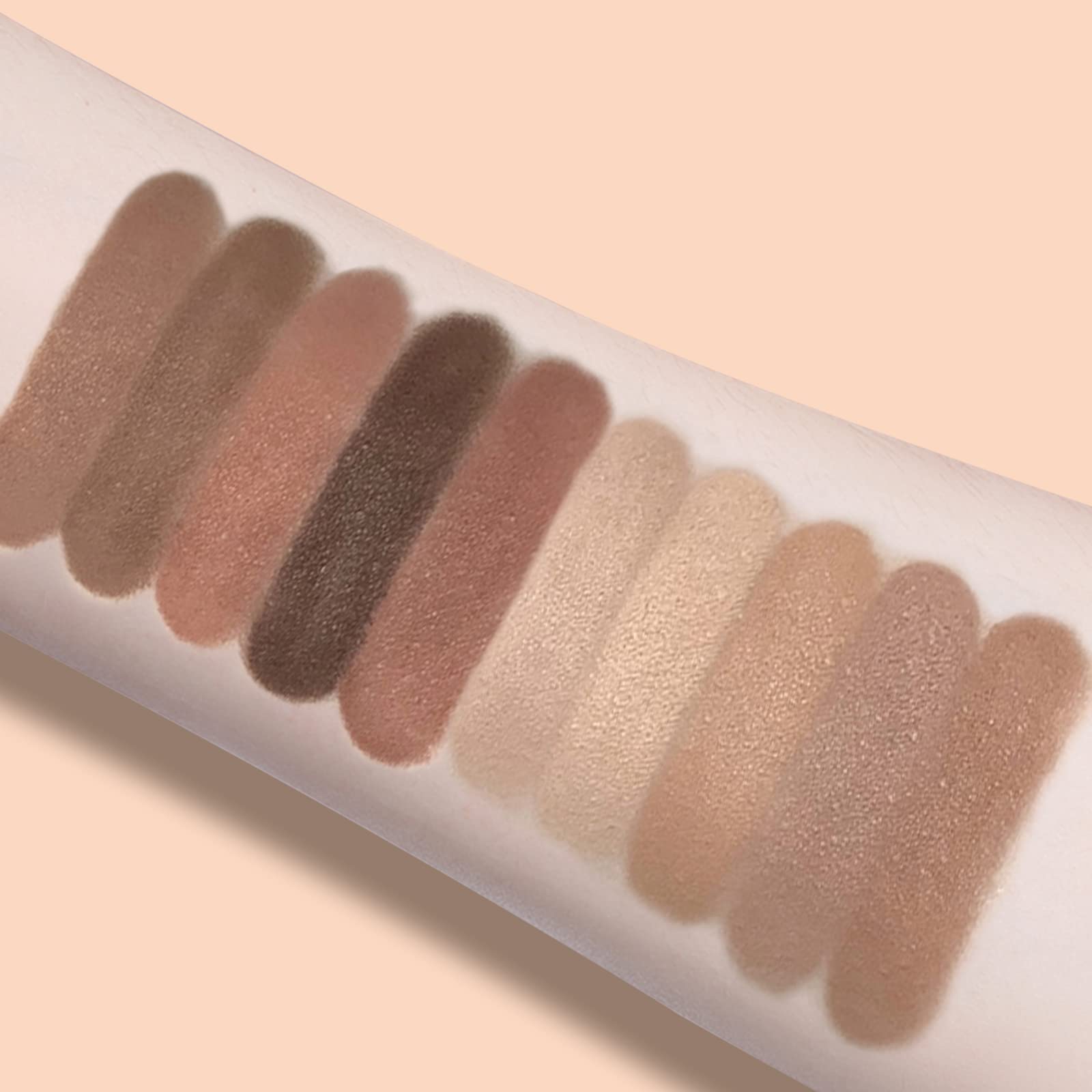 Erinde 10 Color Eyeshadow Palette Makeup - Matte Shimmer Glitter Eye Shadow, Ultra-Blendable, High Pigmented, Naturing-Looking, Neutral Nude Eyeshadow Palette with Professional Brush, Light shadow