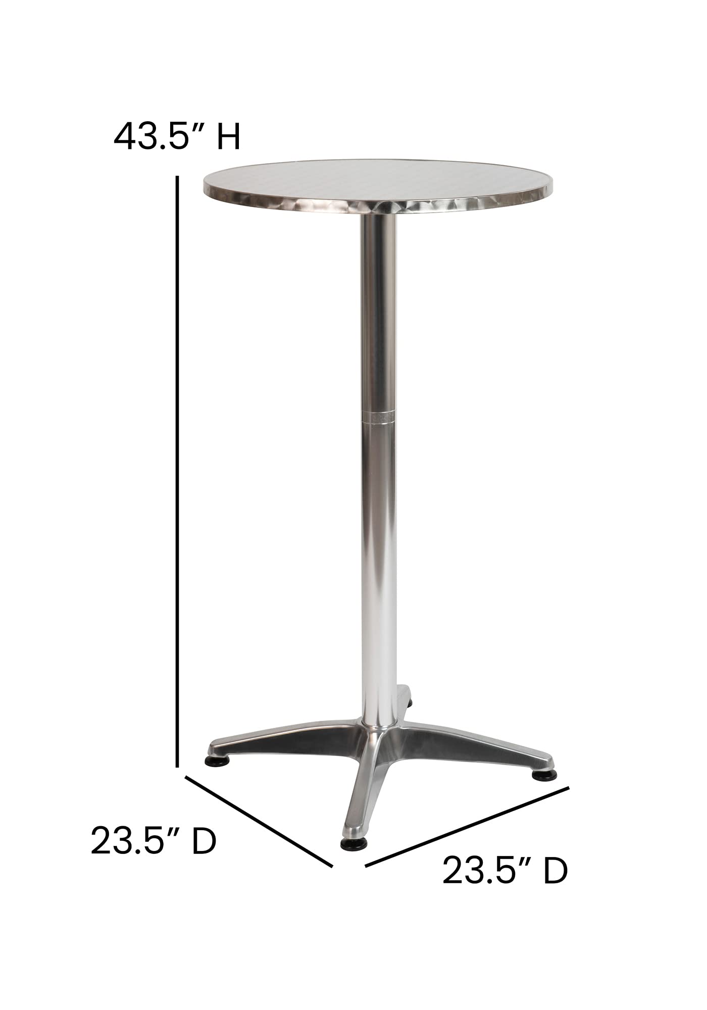 Flash Furniture Metal Bar Table - Aluminum Patio Table - Mellie 23.5"H Round Bar Height Table - Indoor/Outdoor