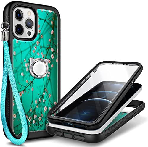 NGB Supremacy Case for iPhone 12 Pro Max (6.7 inch), Full Body Protection with [Built-in Screen Protector] Ring Holder/Wrist Strap, Slim Fit Shockproof Bumper Durable Cover (Plum)