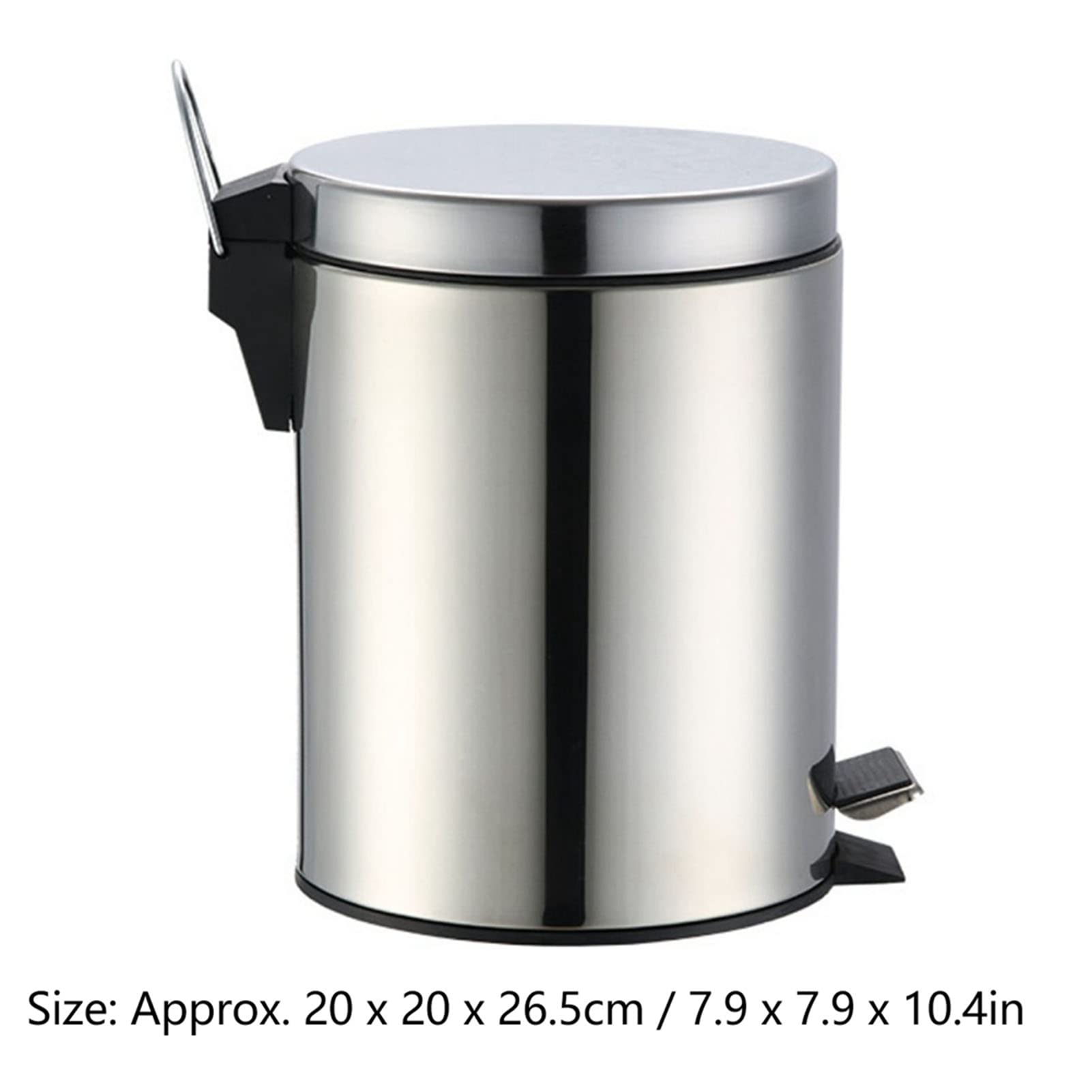 GLIDEDREAM Stainless Steel Trash Can Silent Ergonomic Handle Antislip Footrest Kitchen Garbage Can 13 Gallon Capacity Trash Bin