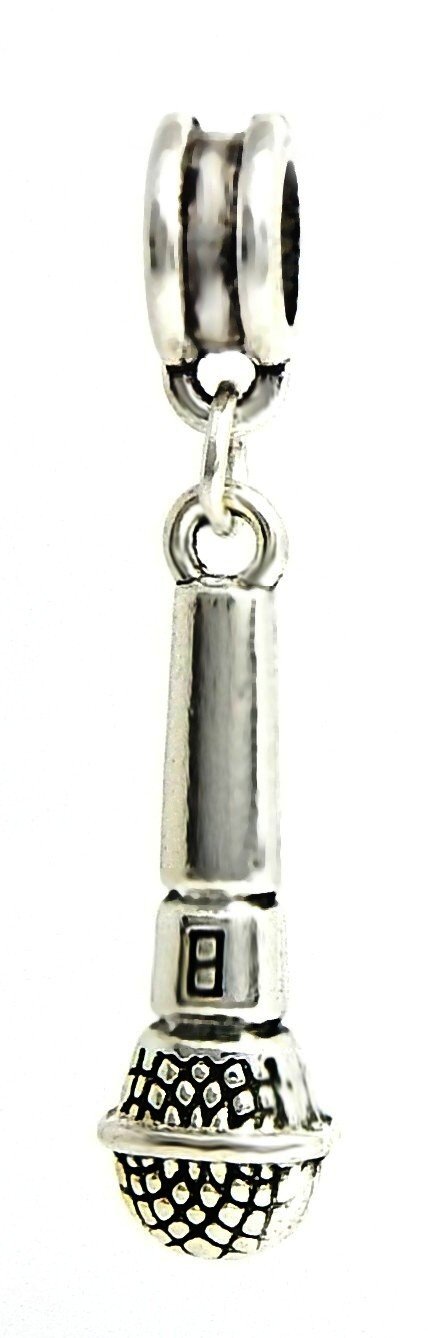 Dangle Microphone Charm Bead for Charms Bracelets