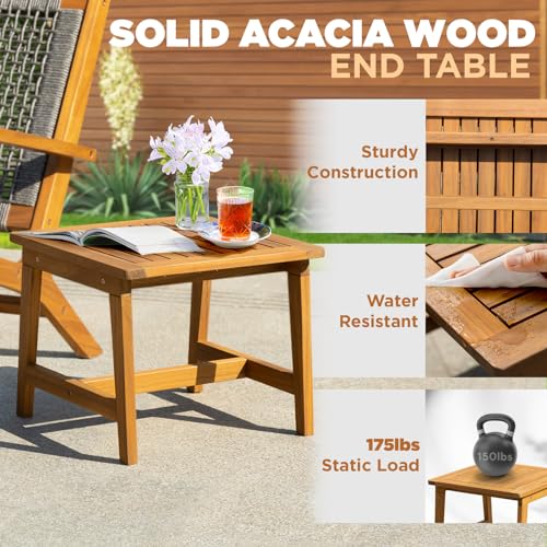IDZO Reclining Design Heavy Duty 400lbs Capacity Patio Bistro Set 3 Piece Outdoor