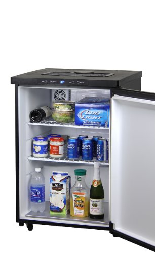 Kegco HBK309B-3 Three Faucet Homebrew Kegerator - Matte Black Cabinet and Door