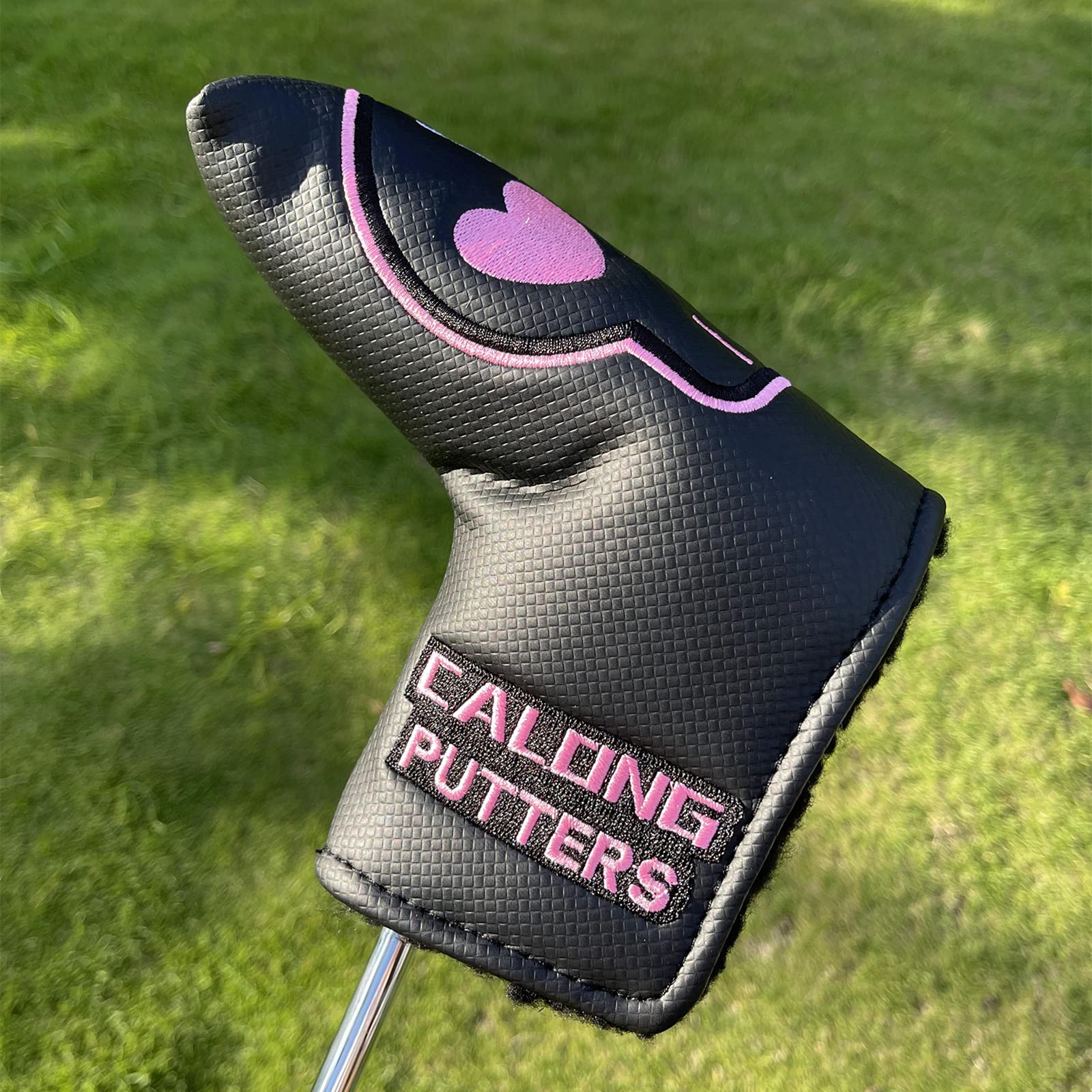 CALONG Golf Putter Blade Head Cover Black/Pink Skull Golf Clubs Cover for Scotty Cameron Ping Odyssey Taylormade