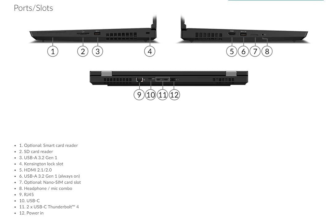 Lenovo Latest ThinkPad T15g Gen 2, 11th I7-11800H, 15.6" 4K UHD (3840 x 2160), HDR400, 600 nits, 64 GB DDR4, 2 TB SSD, RTX 3080 with Max-Q 16GB, Win 10 Pro - Black