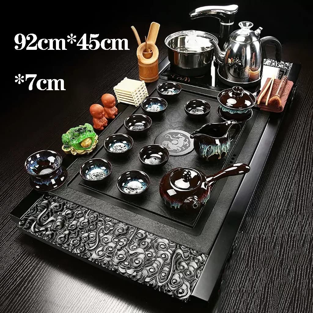 Ceramic Kung Fu Tea Set,Tea Tray - Fully Automatic,Electric Stove,Tea Cup, Tea Ceremony,Tea Table, Solid Wood Tea Tray