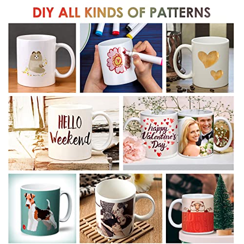 Sublimation Mugs, Yephets 12Pcs Coffee Mugs Blank White Ceramic Coffee Mug Set Sublimation Cups 11 oz Christmas Coffee Mug for Hot Chocolate Latte Tea Milk DIY Products
