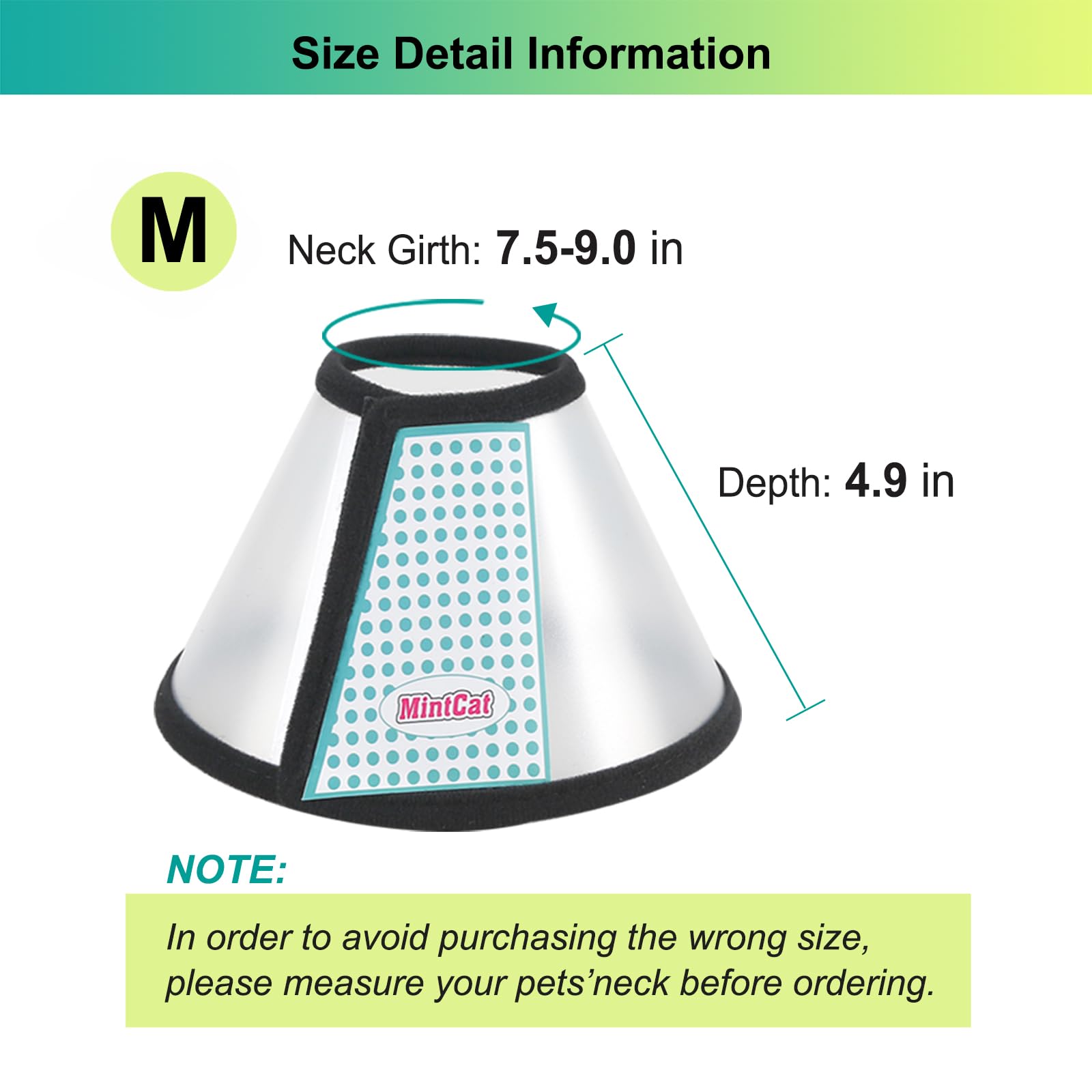 MintCat Cat Cone, Protective Cat Neck Cone for Cats After Surgery, 8.1 inches Cat Cone Collar Soft, Elizabethan Cat Surgery Collar for Cats, Adjustable Cat Cones to Stop Licking, Kitten Cone