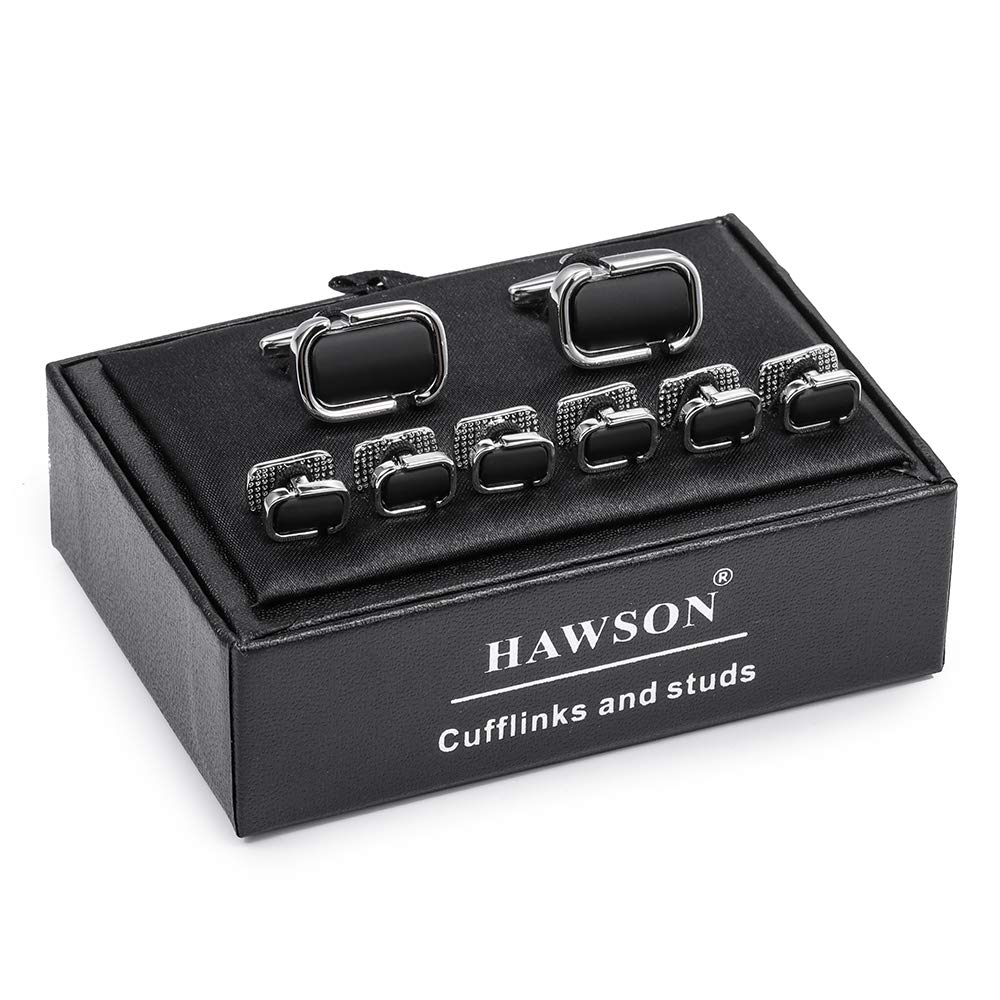 Cufflinks and Studs Set, Classic Silver Color Cufflinks for Men and Women, Tuxedo Shirt Studs Set for Men, Business Wedding