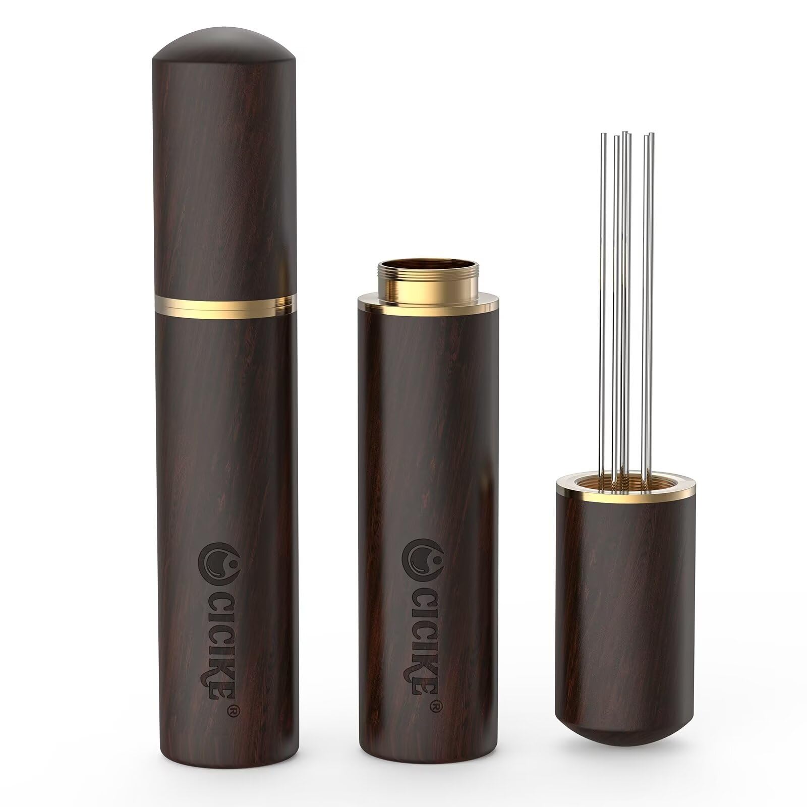 Cicike WDT Tool Espresso, Compact and Portable Lipstick Shape Design, Espresso Distribution Tool, Espresso Stirrer, Nature Wood Handle with Protective Case