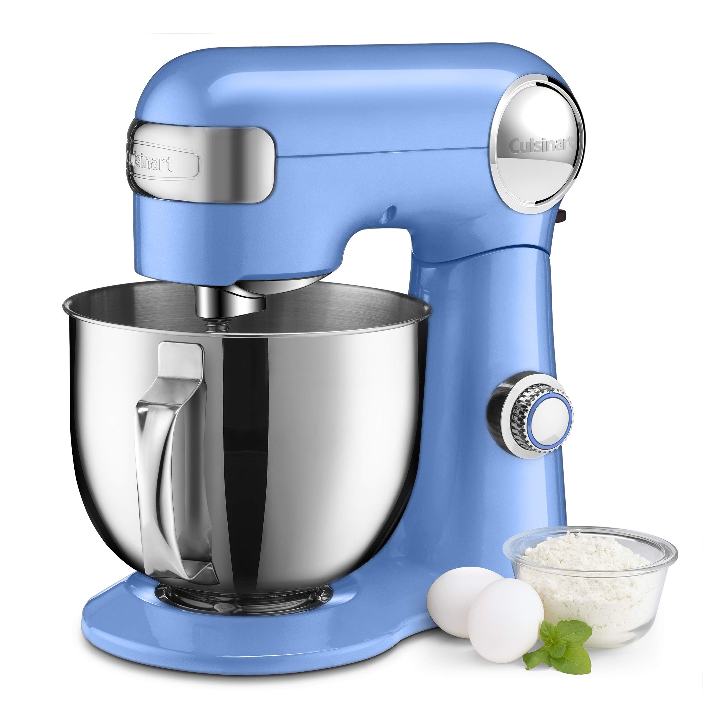 Cuisinart Stand Mixer, 12 Speed, 5.5 Quart Stainless Steel Bowl, Chef’s Whisk, Mixing Paddle, Dough Hook, Splash Guard w/ Pour Spout, Robin's Egg, SM-50TQ