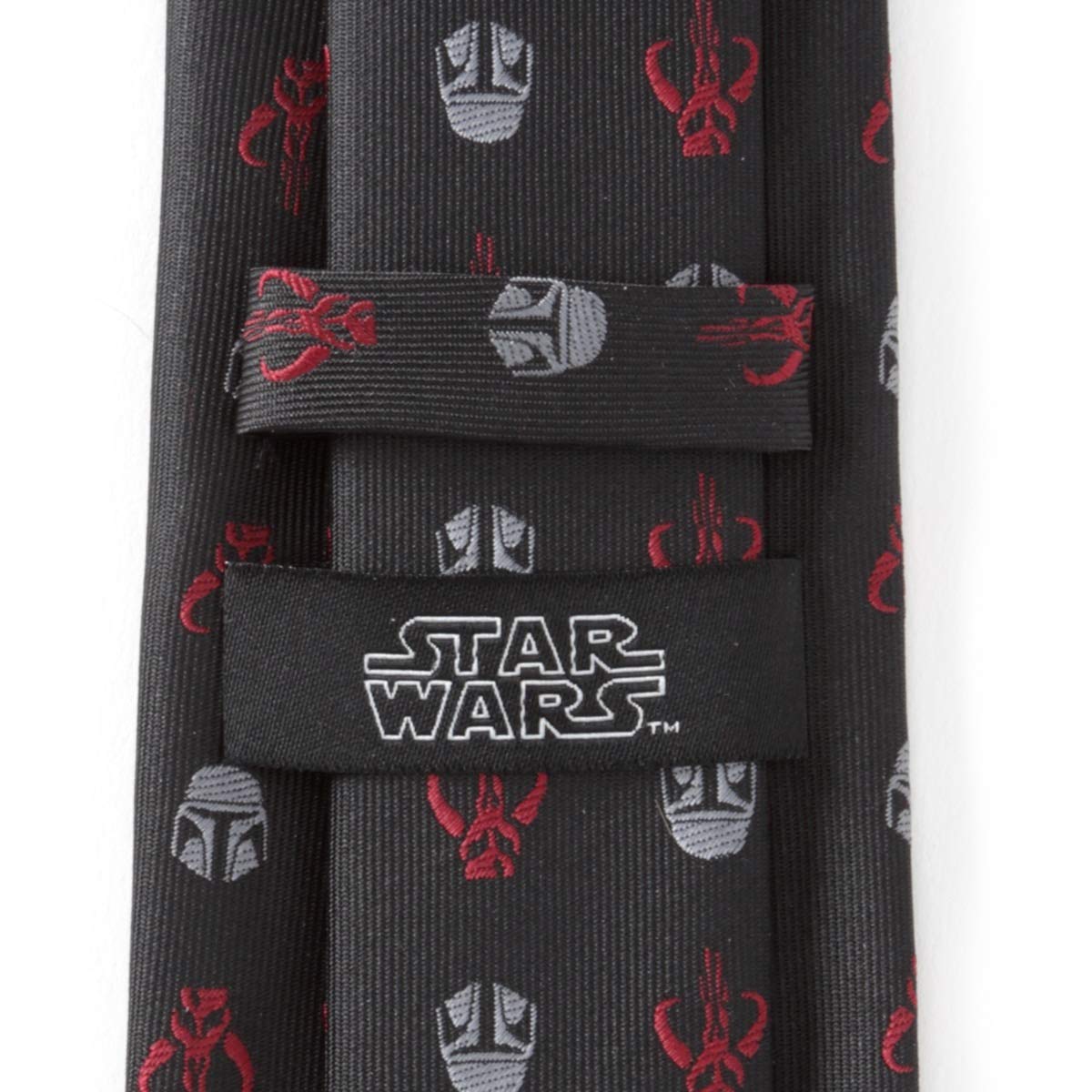 Cufflinks Inc. Star Wars Mando Black Red Men's Tie The Mandalorian Official Merch