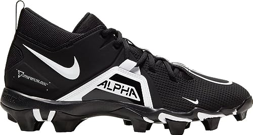 Nike Alpha Menace 3 Shark Men's Football Cleat (us_Footwear_Size_System, Adult, Men, Numeric, Medium, Numeric_10), Black/Iron Grey/White