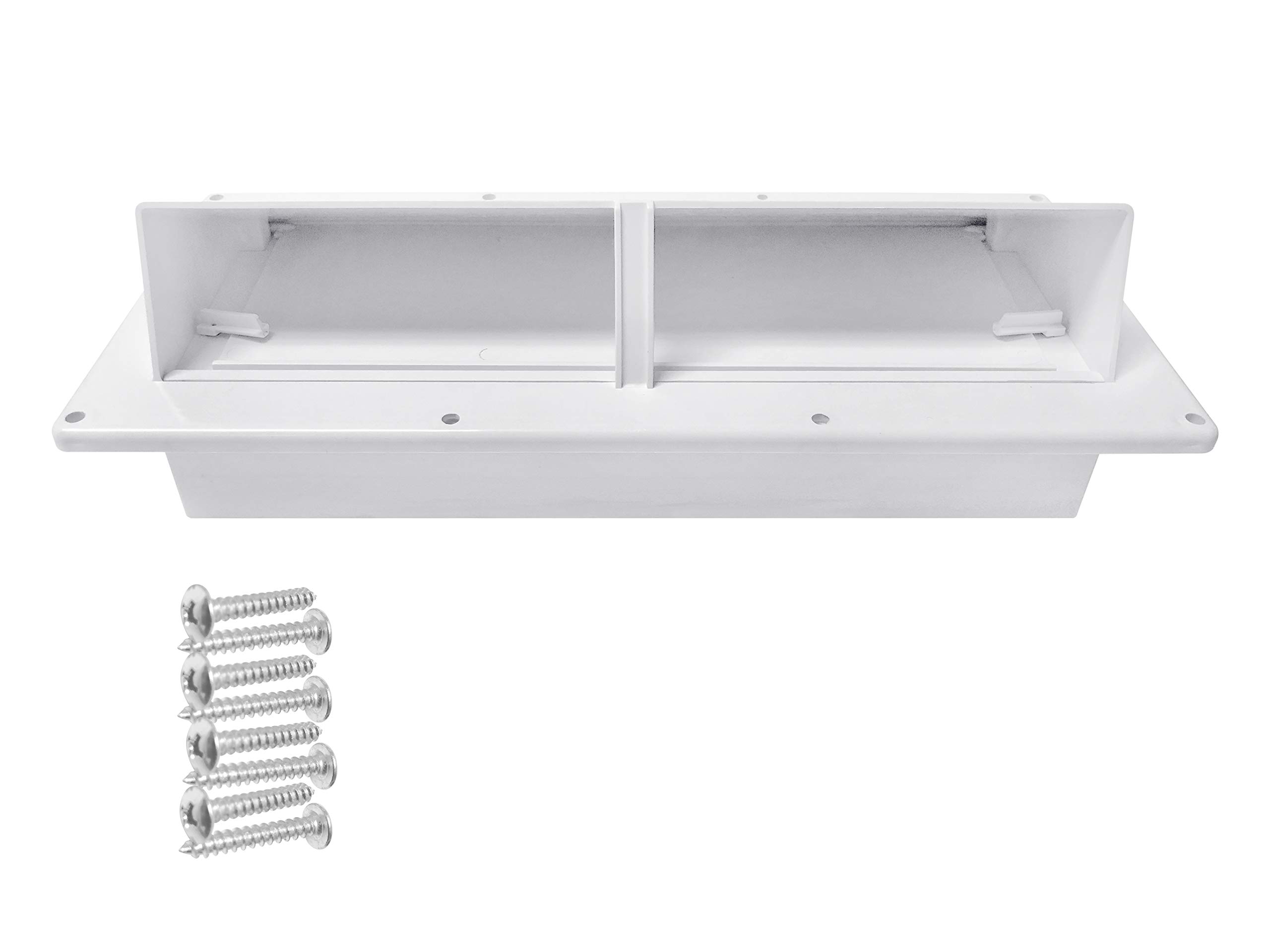 Camp'N RV Exhaust Vent Cover - RV Range Hood Vent/RV Range Hood Cover/Sidewall Vent w/Locking Flap (White)
