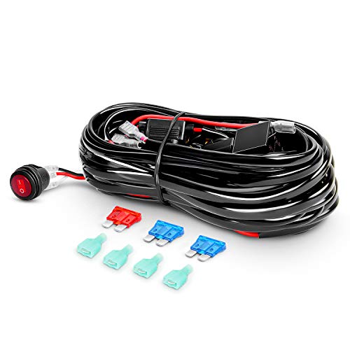 Nilight LED Light Bar 2Pcs 12 Inch 300W Triple Row Flood Spot Combo 30000LM Driving Led Off Road Lights with Off Road Wiring Harness Kit -2 Leads for Trucks ATV UTV SUV, 2 Years Warranty