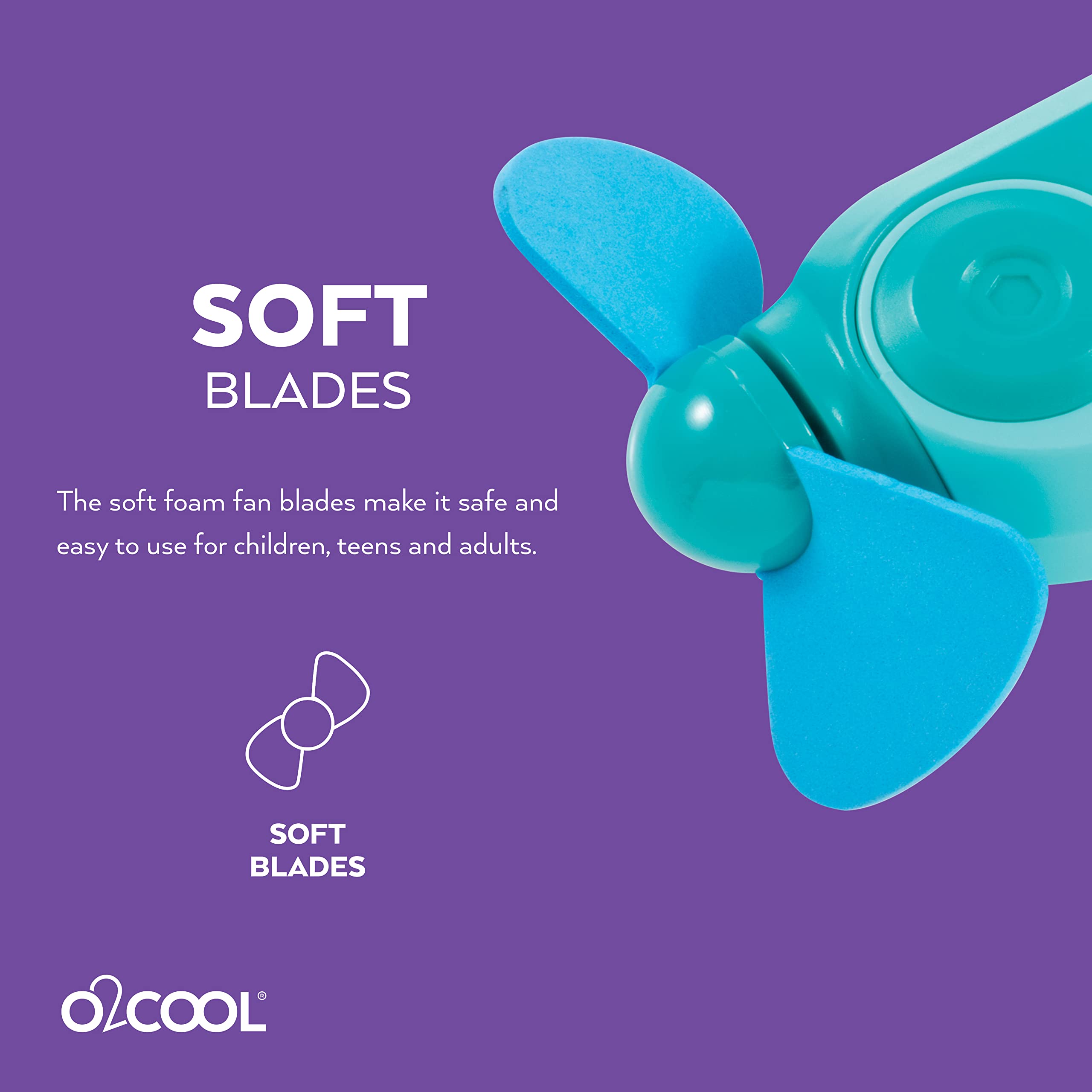 O2COOL Keychain Sport Misting Fan - Pocket Size Battery Powered Portable Fan With Carabiner Clip Small Fan with Mister Handheld Fan Vacation Essentials Hand Fan 2 Pack (Teal)