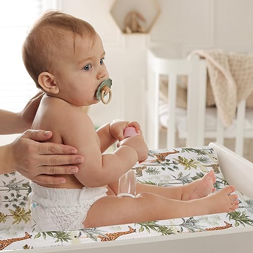 Dormlony Organic Cotton Ultra Soft Muslin Changing Pad Cover,Change Table Pad Covers Fit 34×16inches for Boys and Girls (Rainforest Pattern)