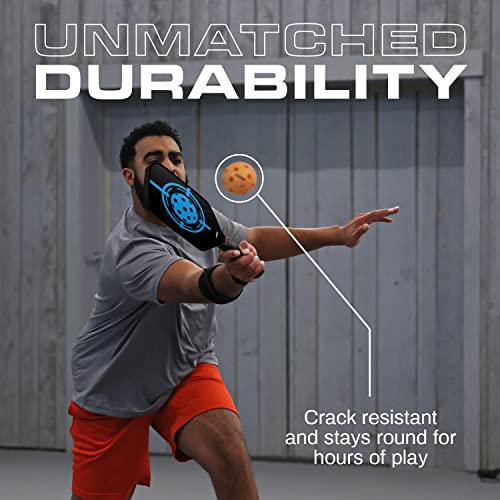 CORE Pickleball Indoor Pickleball Balls, Durable Vibrant Pickleball Balls, Official Size with 26 Holes (Orange, 6-Pack)