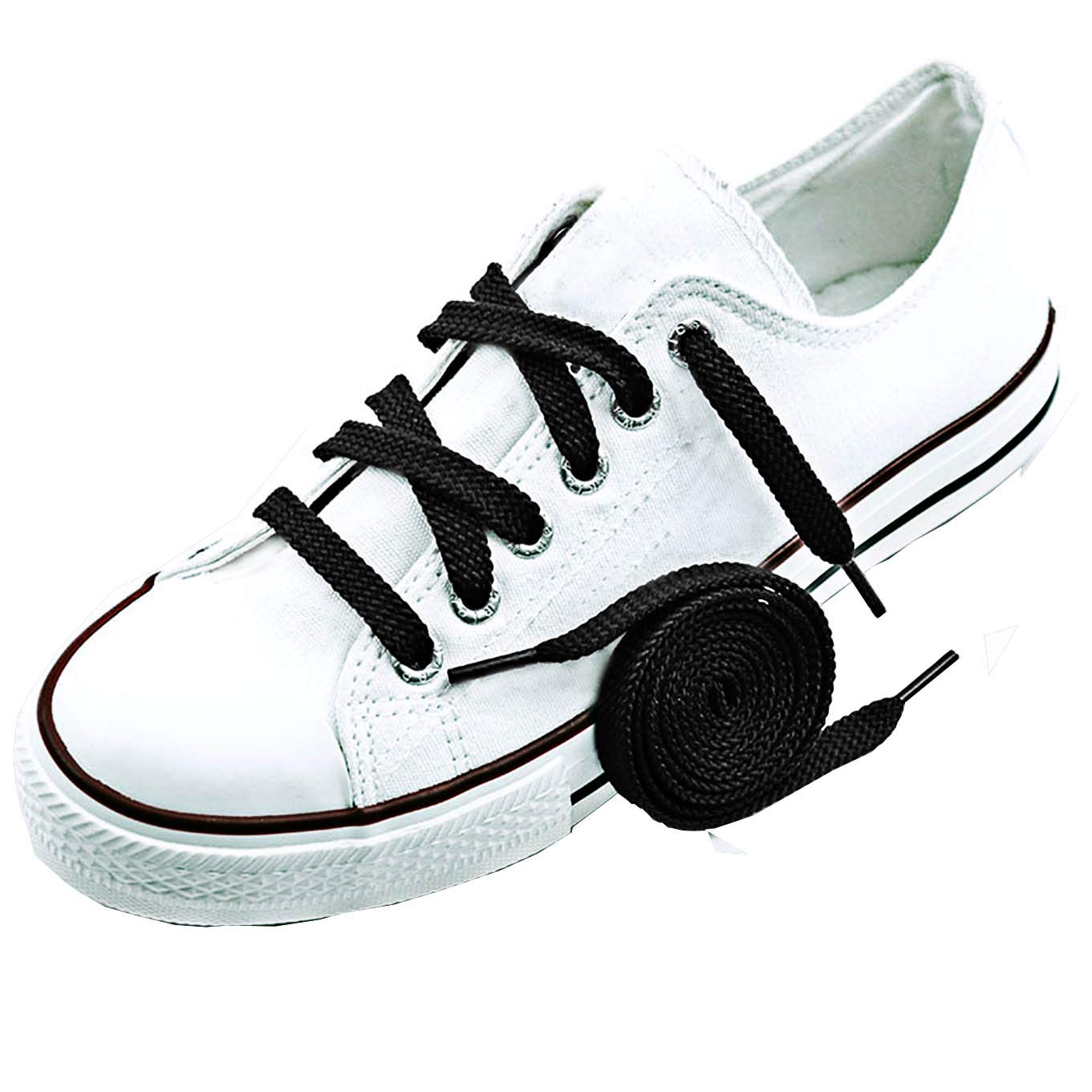 CaseHQ 3 Pair Flat Shoe laces 5/16" Wide Shoelaces for Athletic Tennis Running Sneakers