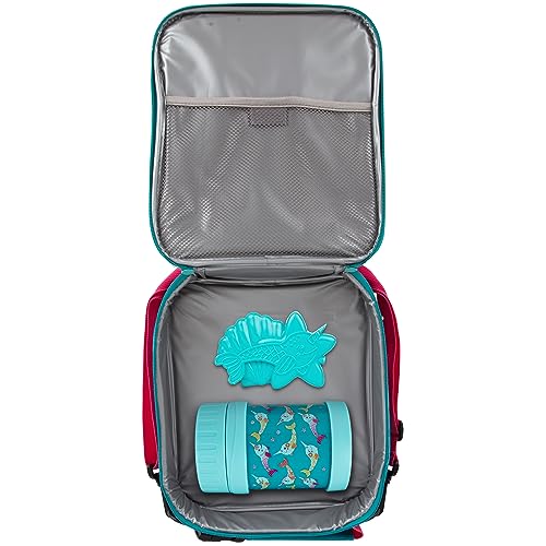 Kids Complete Lunch Box Tote Kit - Insulated Soft Bag Sleeve w Convertible Backpack Strap for Kids, 13oz Food Jar & Reusable Hard Ice Pack - Food Safe, Use w/ Bento Box or Stackable Nesting Containers