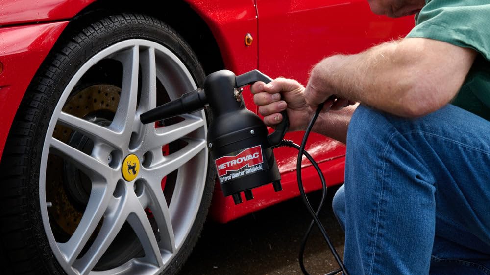 METROVAC Air Force Sidekick SK-1-IND, Handheld Car Blower for Detailing, Removes Dust and Debris from Clothes, Surfaces, or Components. 120V